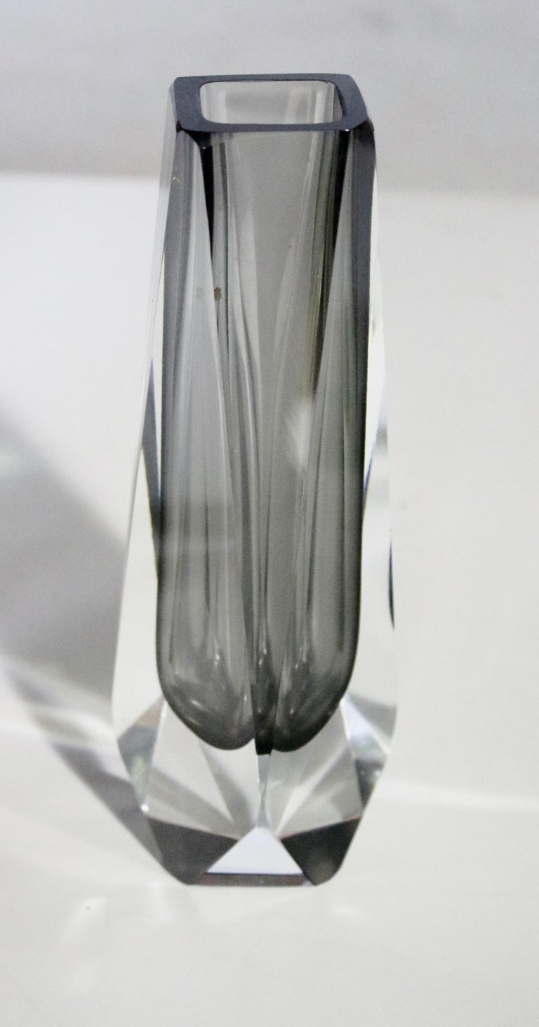 Mandruzzato Murano Faceted Art Glass Vases, Set of 3 For Sale at 1stDibs