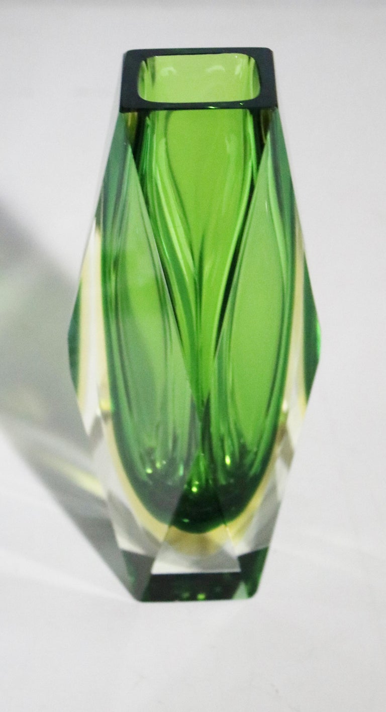 Mandruzzato Murano Faceted Art Glass Vases, Set of 3 For Sale at 1stDibs