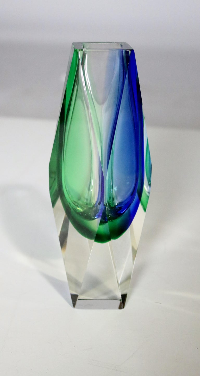Mandruzzato Murano Faceted Art Glass Vases, Set of 3 For Sale at 1stDibs