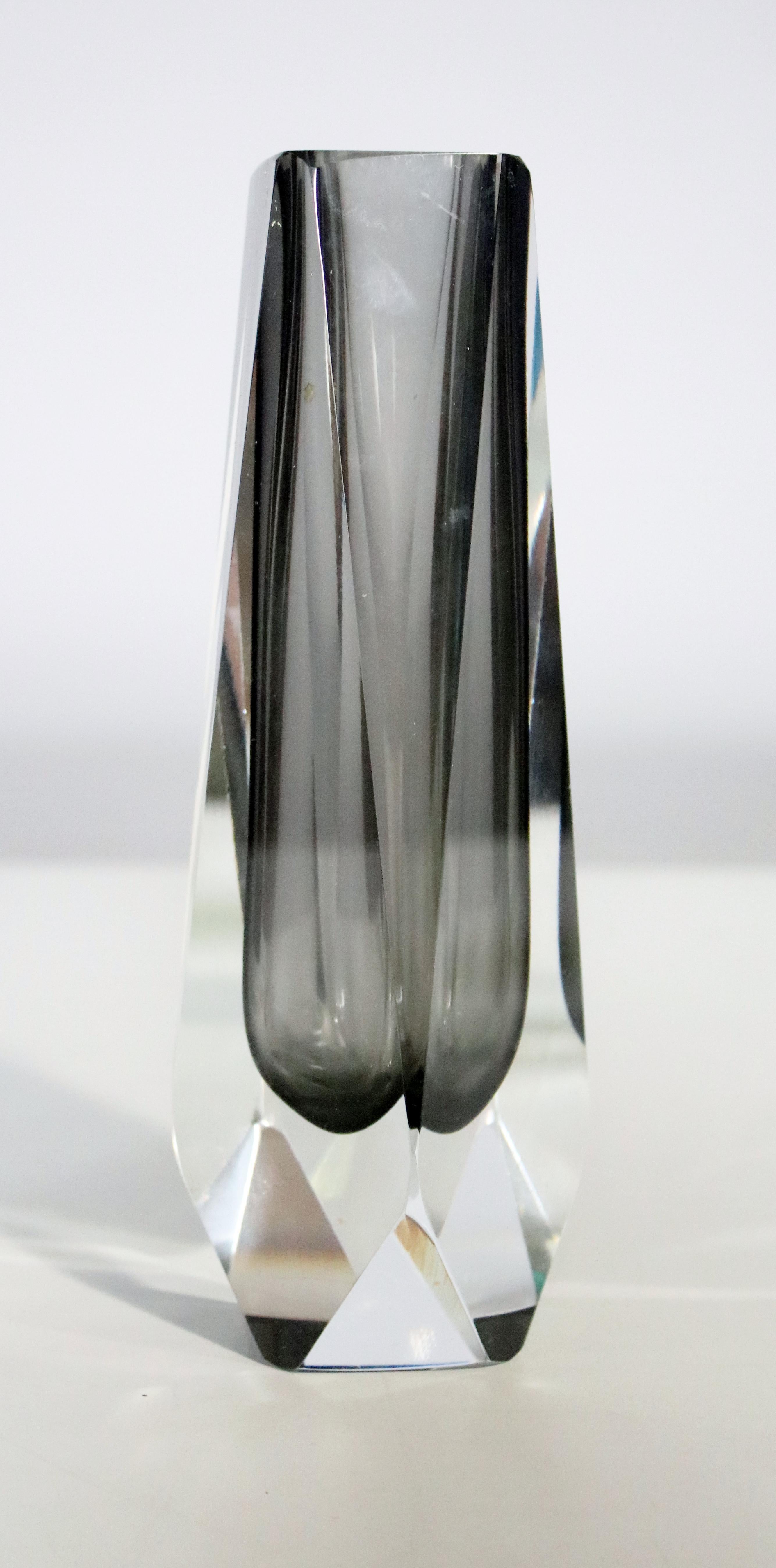 Mandruzzato Murano Faceted Art Glass Vases, Set of 3 For Sale at 1stDibs