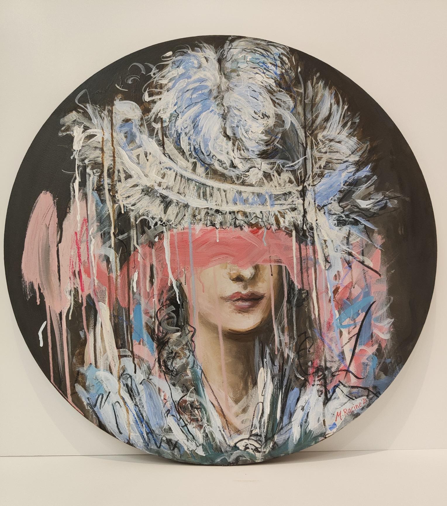 Mandy Racine - Abstract Figurative Portrait with Paint Drip_Let's Dance ...