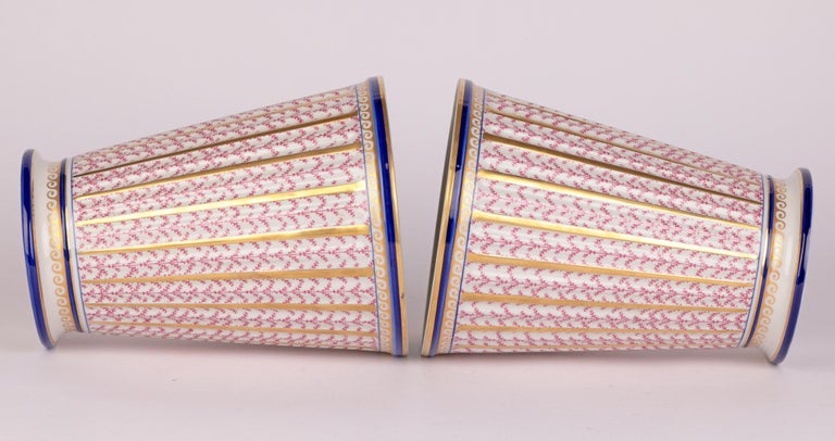 Mangani Italian Pair Large Impressive Porcelain Bucket Shaped Vases For ...