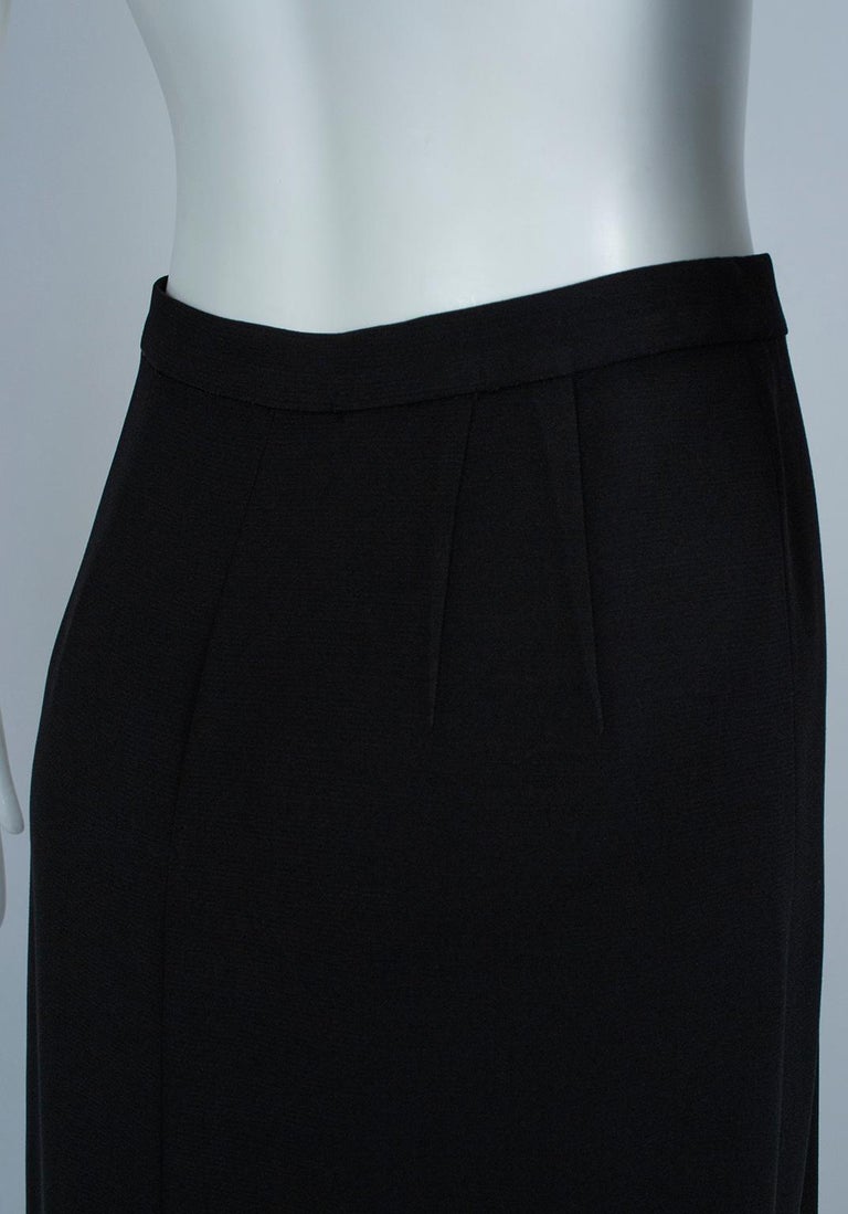 Mangone Black Art Deco Seam Cutout Pocket Secretary Pencil Suit - M ...