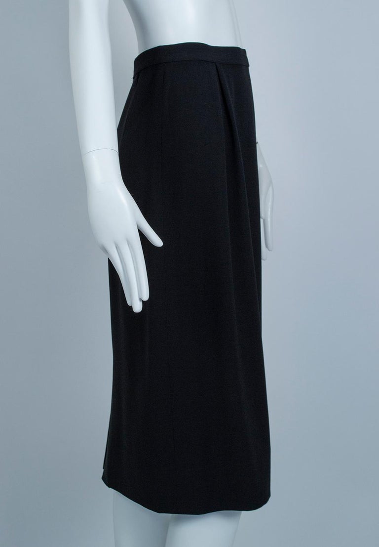 Mangone Black Art Deco Seam Cutout Pocket Secretary Pencil Suit - M ...