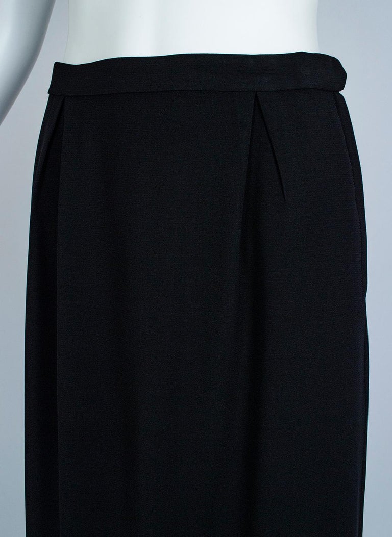 Mangone Black Art Deco Seam Cutout Pocket Secretary Pencil Suit - M ...