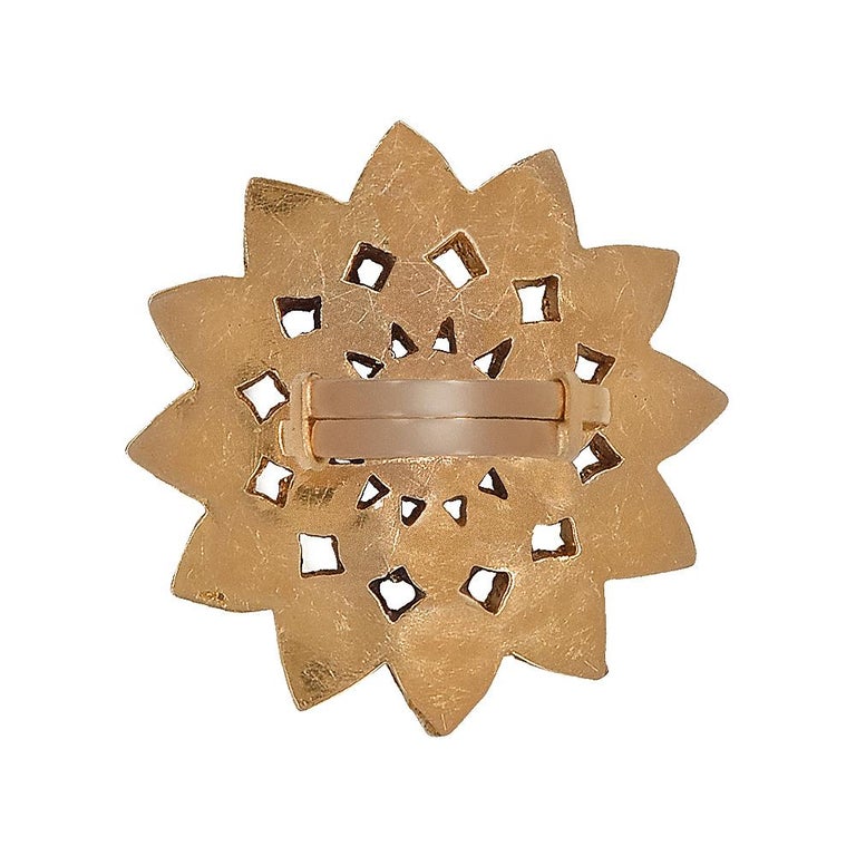 Uncut Diamond 18 Karat Gold Artisan Adjustable Ring For Sale at 1stDibs