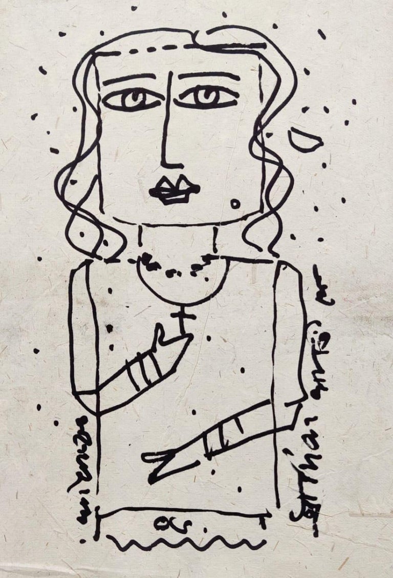 Manoj Dutta - Untitled, Ink on Paper, Black, White by Contemporary ...