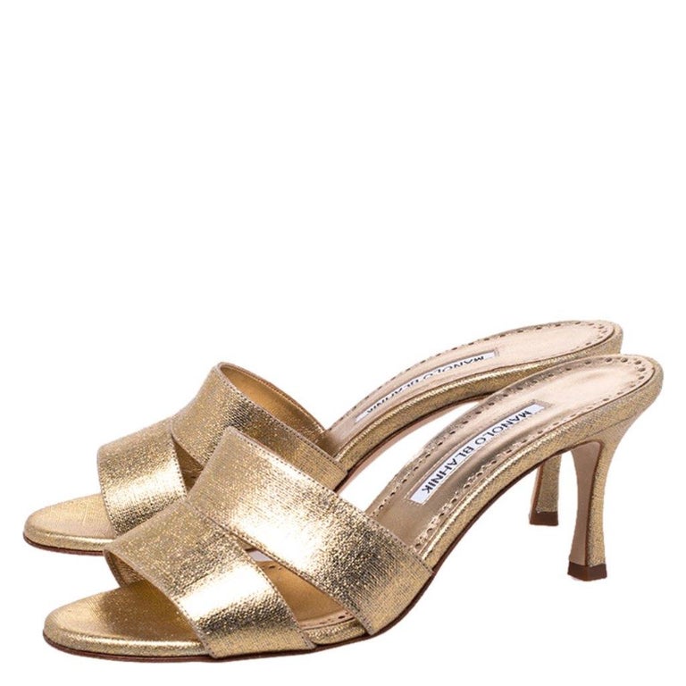 Manolo Blahnik Gold Sandals