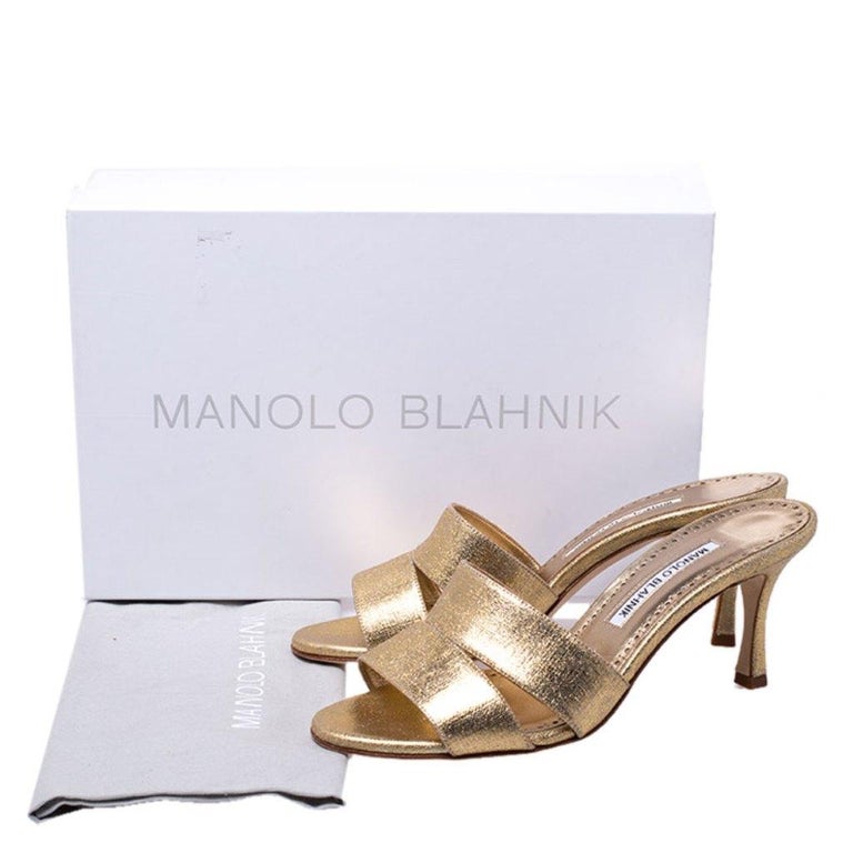Manolo Blahnik Gold Sandals