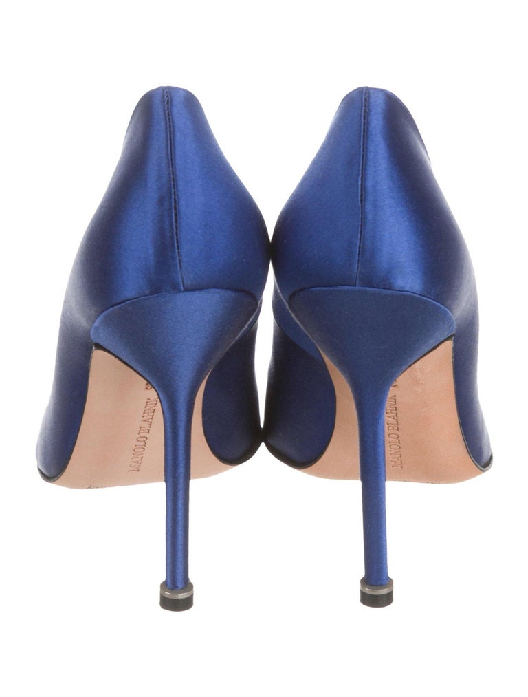 Manolo Blahnik NEW Blue Satin Crystal 'Sex in the City' Evening Pumps ...