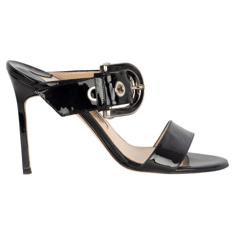 Manolo Blahnik Patent Leather Buckle Heels - '10s For Sale at 1stDibs