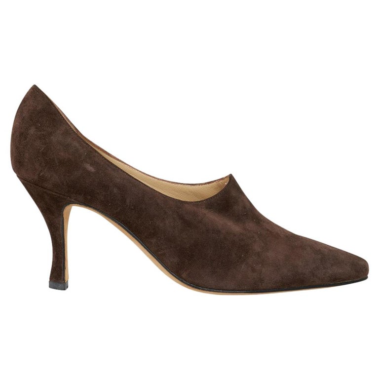 Manolo Blahnik Shoe Brown Suede Vintage Pump 36.5 / 6.5 For Sale at ...
