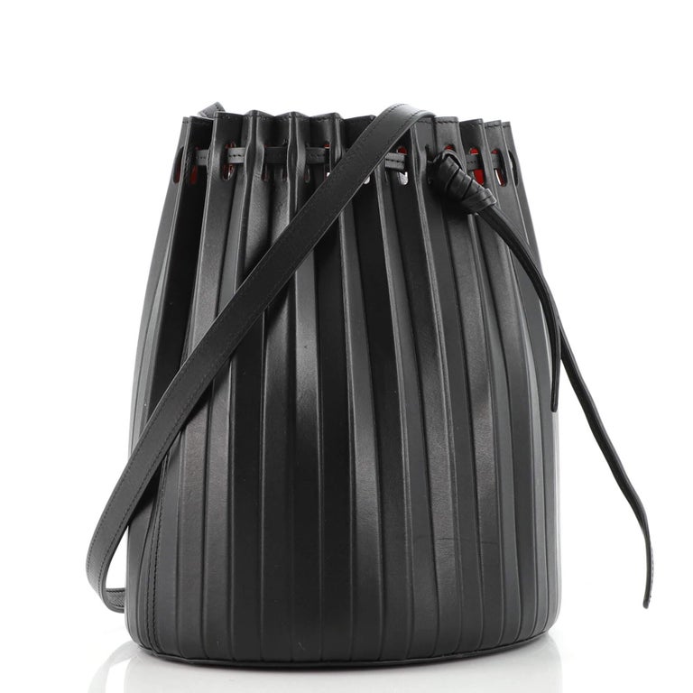 Mansur Gavriel Pleated Bucket Bag Leather Large For Sale at 1stDibs