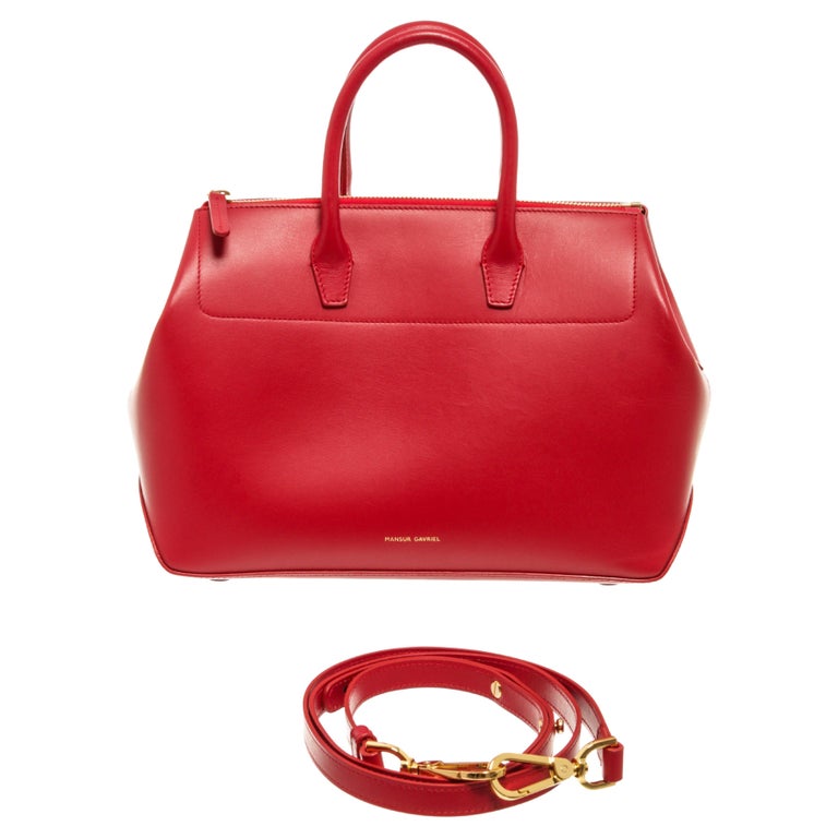 Mansur Gavriel Red Leather Handbag For Sale at 1stDibs