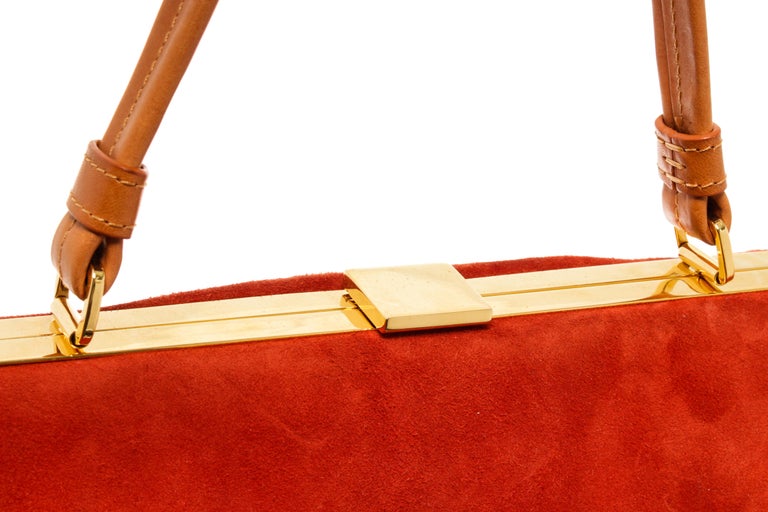Mansur Gavriel Red Suede Soft Elegant Handbag For Sale at 1stDibs