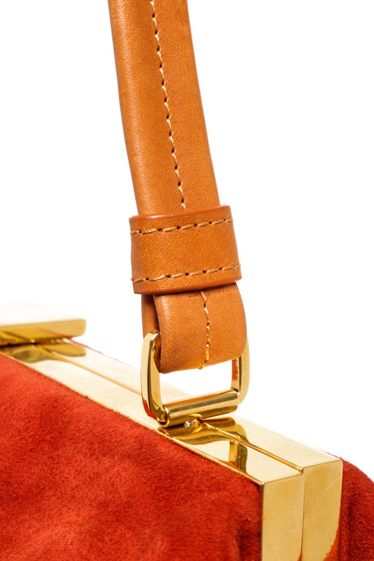 Mansur Gavriel Red Suede Soft Elegant Handbag For Sale at 1stDibs