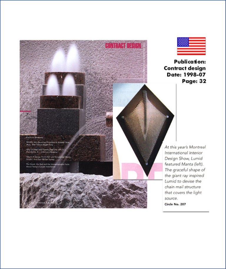 Manta Wall Sconce in Anodized Aluminum with Chain Mail Diffuser For ...