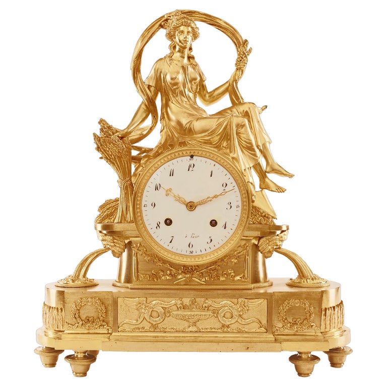 Mantel Clock 19th Century Styl Empire by Colin À Paris For Sale at 1stDibs