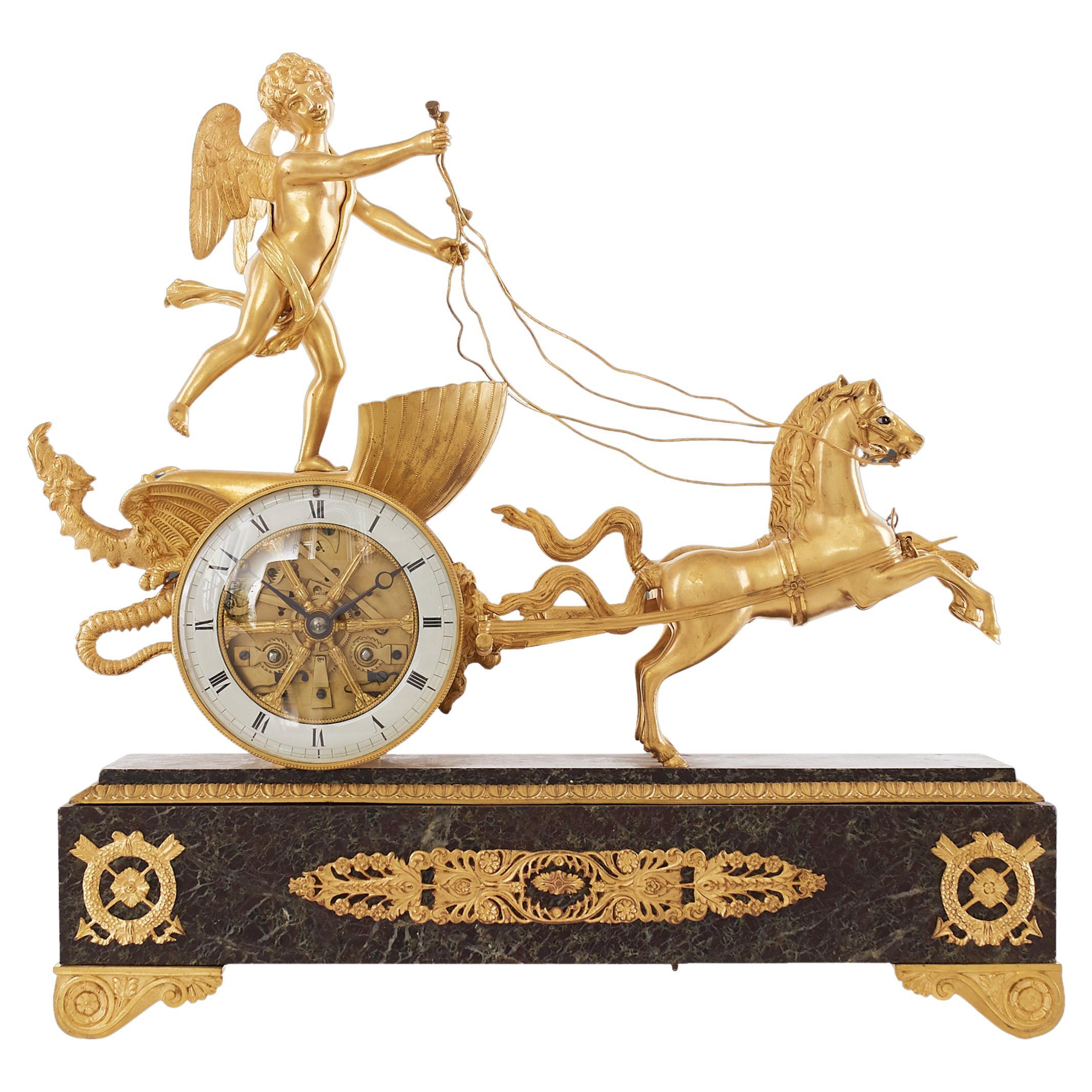 Antique Early 19th Century Empire Style Alabaster and Gilt Bronze ...