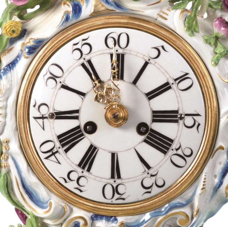 Mantel Clock Meissen Hard, Paste Porcelain, 1745-1755 For Sale at 1stDibs