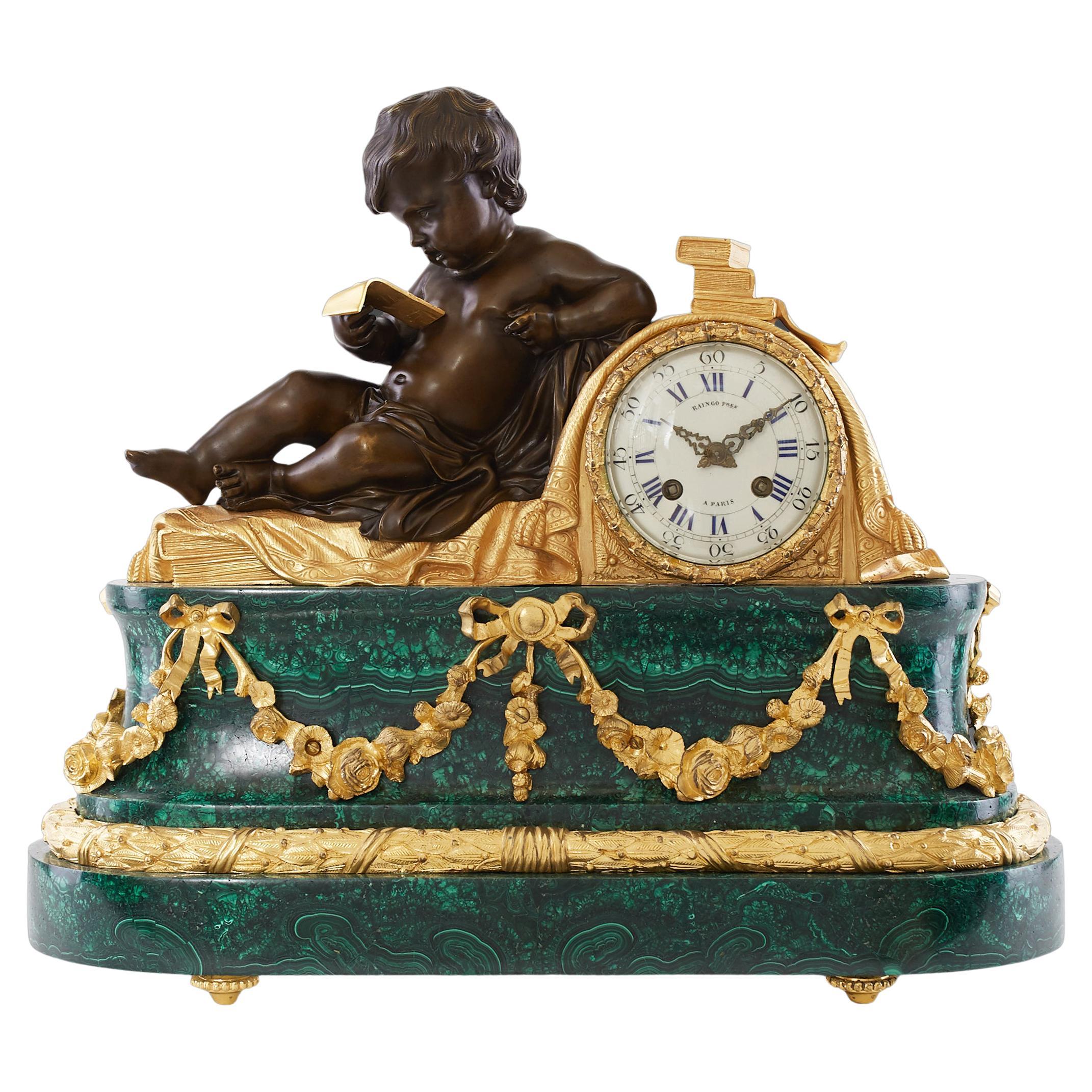 Napoleon III, Gilt Bronze and Porcelain Mantel Clock, 19th Century For ...