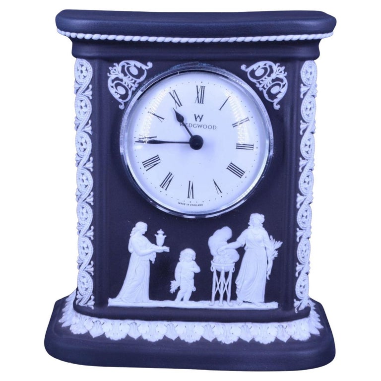 Mantle Clock in Black Jasper Dip, by Bert Bentley, Wedgwood, circa 1925 ...