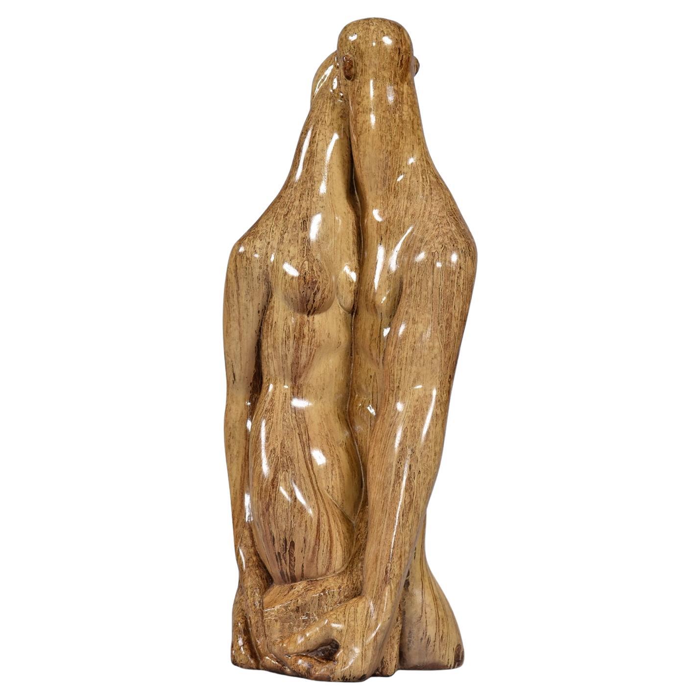 Manuel Carbonell Pygmalion and Galatea Modern Durastone Sculpture For ...