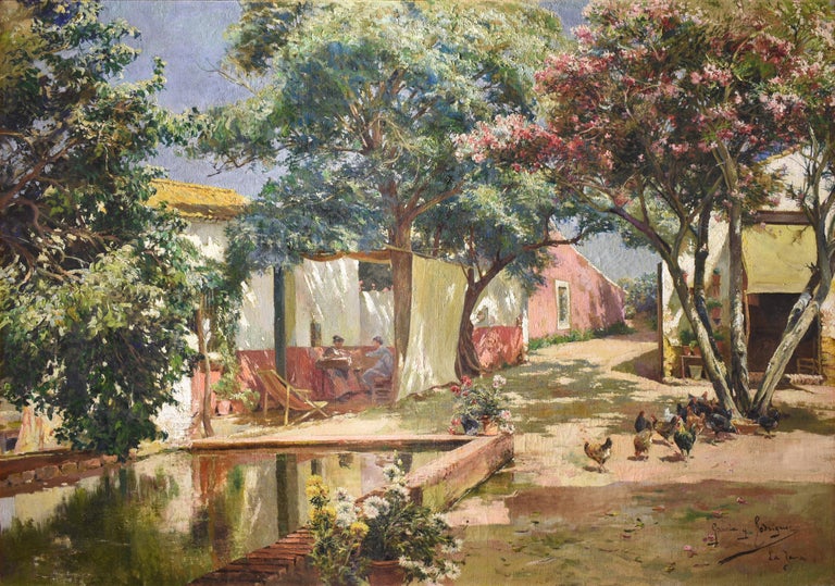 Manuel García y Rodríguez - Traditional Spanish painting of a patio ...
