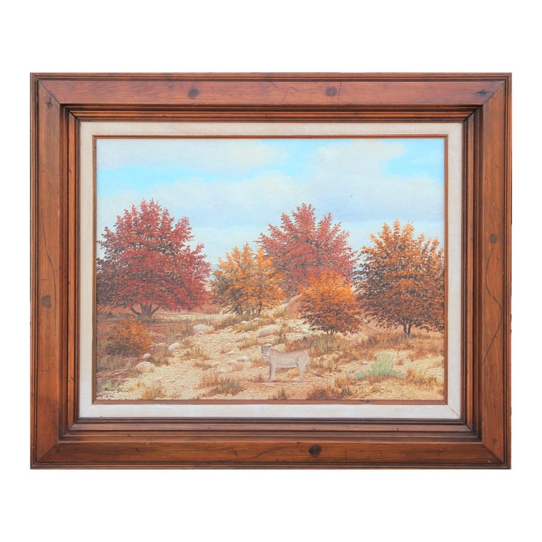 Manuel Garza - Texas Hill Country Landscape Scene with Mountain Lion ...