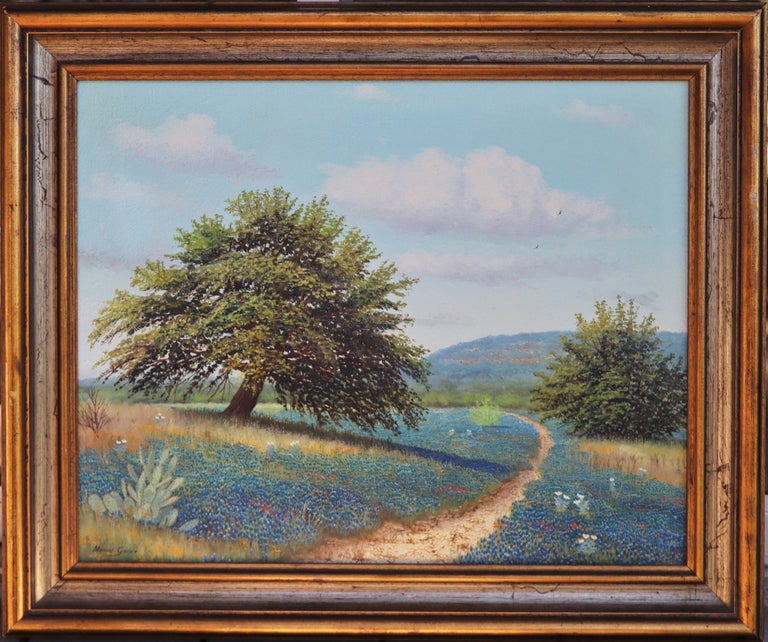Manuel Garza - Untitled Landscape Hillcountry Bluebonnets For Sale at ...