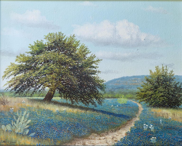 Manuel Garza - Untitled Landscape Hillcountry Bluebonnets For Sale at ...