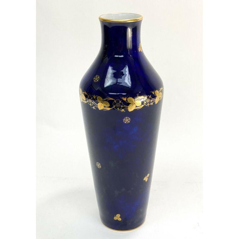 Manufacture De Sevres Porcelain Cobalt Blue Vase, 1927 For Sale at 1stDibs