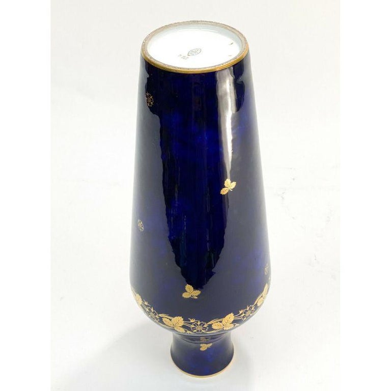 Manufacture De Sevres Porcelain Cobalt Blue Vase, 1927 For Sale at 1stDibs