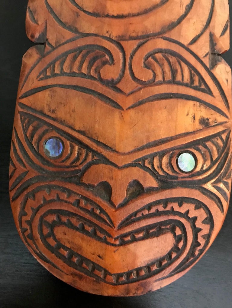 Maori New Zealand Hand Carved Wood Hand Club Patu at 1stDibs
