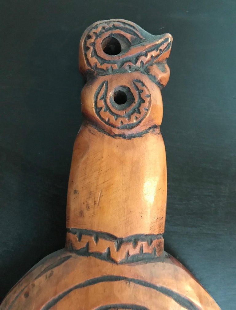 Maori New Zealand Hand Carved Wood Hand Club Patu at 1stDibs