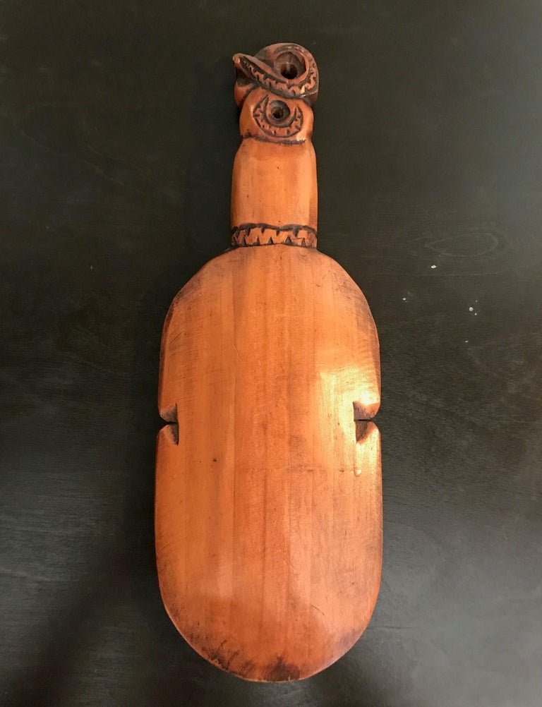 Maori New Zealand Hand Carved Wood Hand Club Patu at 1stDibs