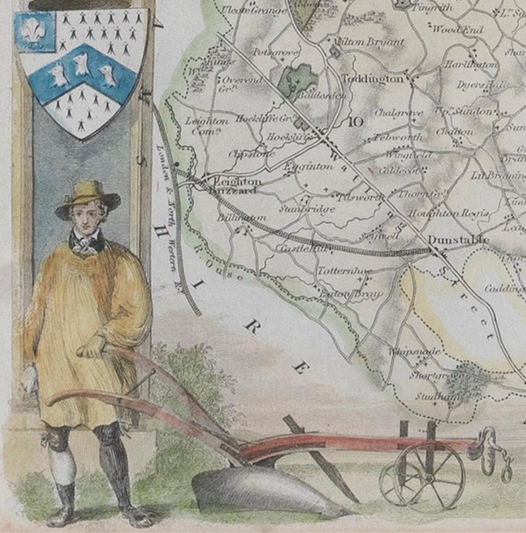 Map Bedfordshire WilliamSchmollinger Dunstable Priory Woburn Abbey ...