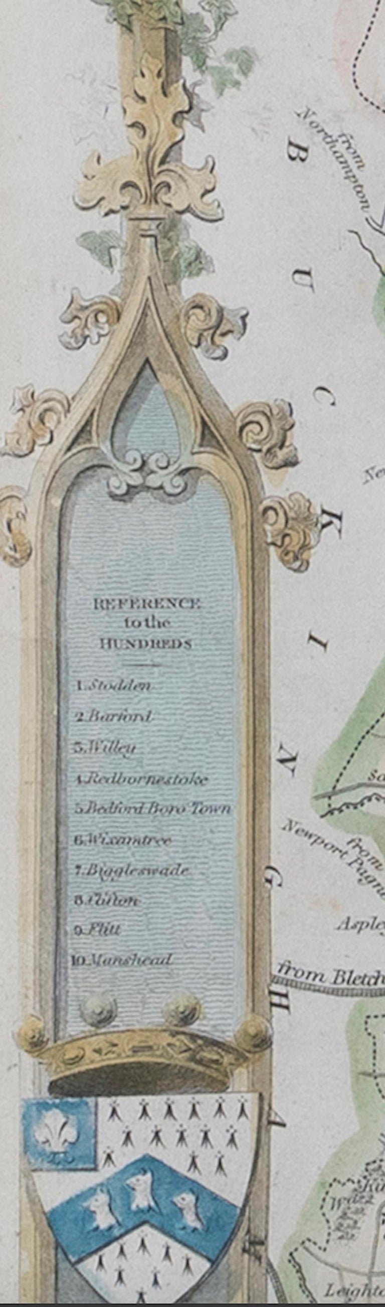 Map Bedfordshire WilliamSchmollinger Dunstable Priory Woburn Abbey ...
