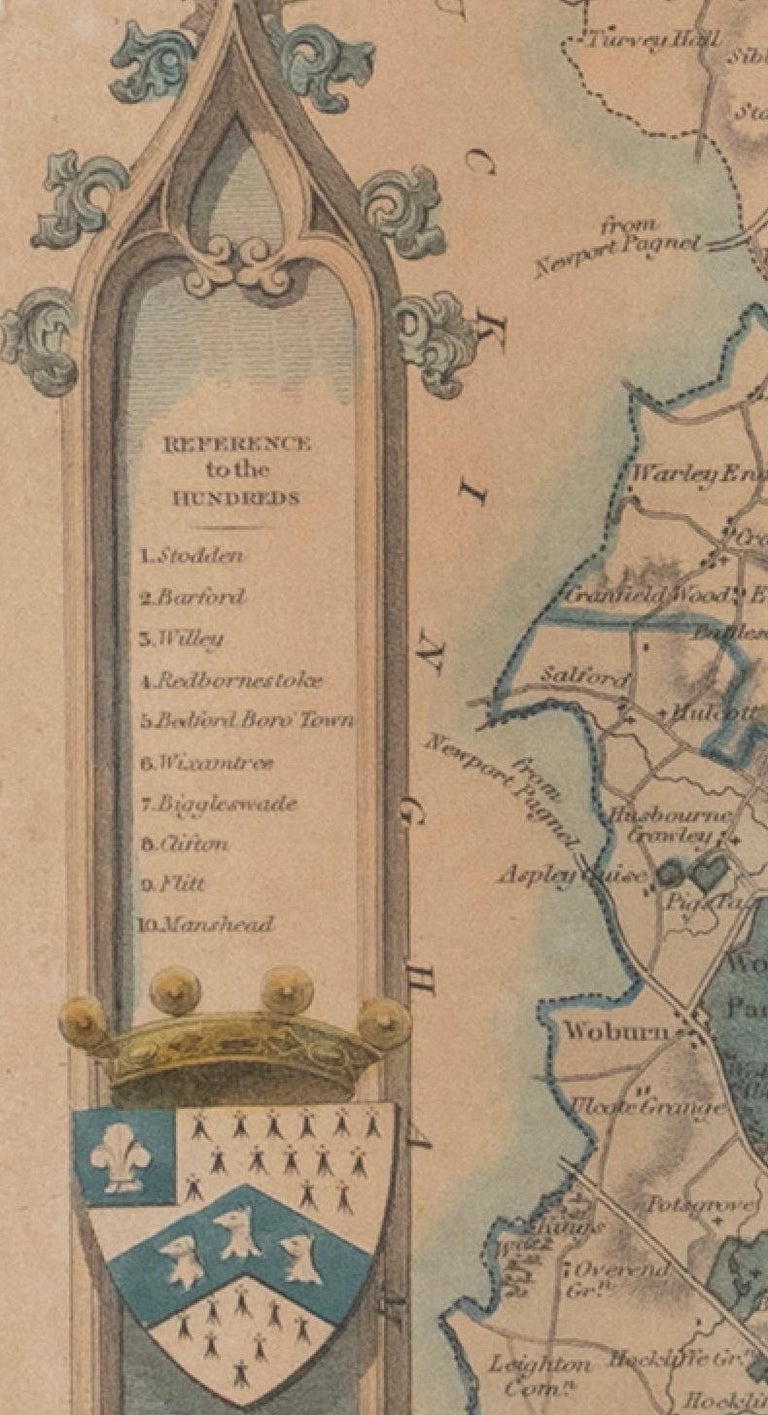 Map Bedfordshire WilliamSchmollinger Dunstable Priory Woburn Abbey ...