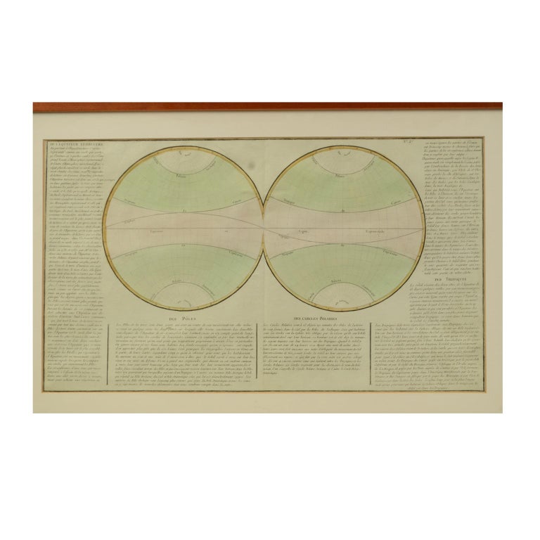 1850 Old French Map Depicting the Entire Earth's Surface Divided into ...