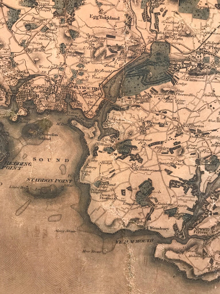 Map Hanging Wall County of Devon C&J Greenwood 1827 Exeter Cathedral ...