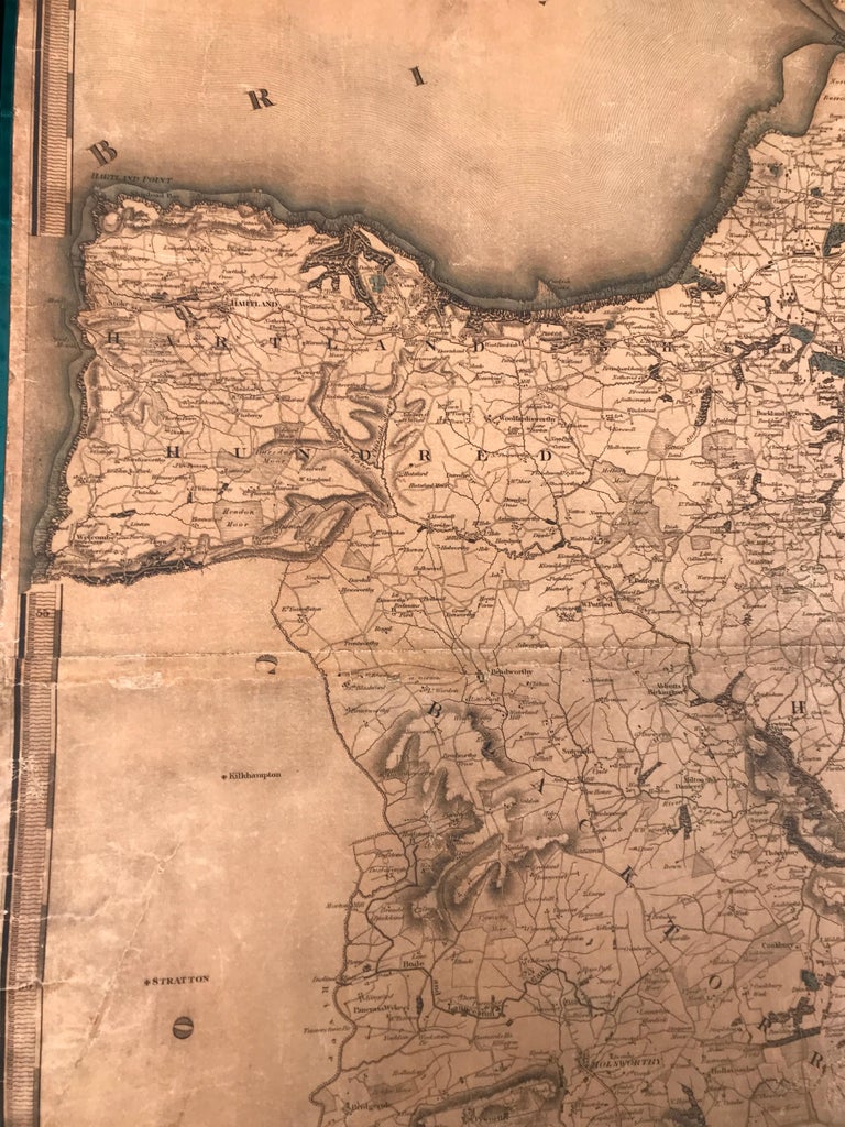 Map Hanging Wall County of Devon C&J Greenwood 1827 Exeter Cathedral ...