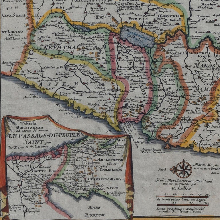 Map Holy Land La Terre Sainte Engraved van Loon Published N de Fer 1703 ...