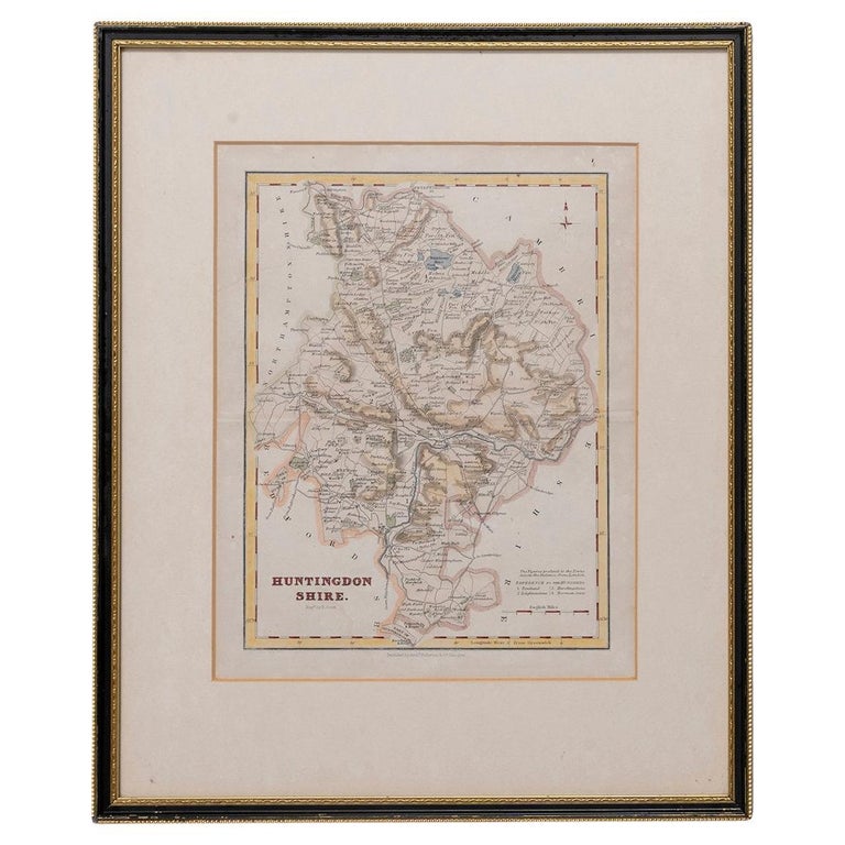Map Huntingdonshire R Scott Archibald Fullarton and Co Glasgow For Sale ...