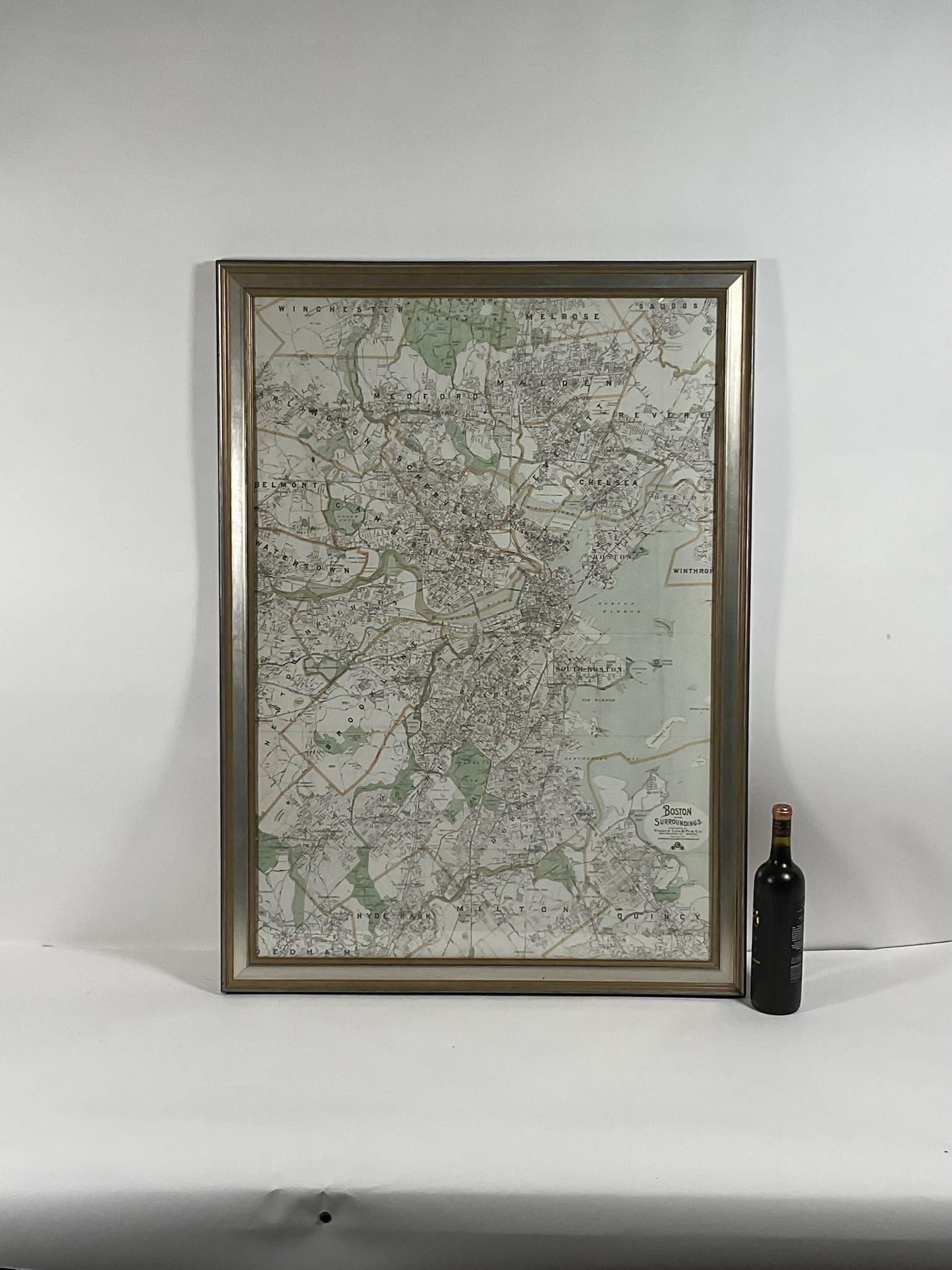 Map of Boston and Surrounding Towns For Sale at 1stDibs