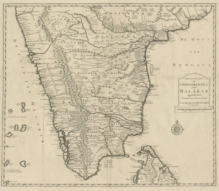 Map of Choromandel and Malabar, Incl Kerala, Tamil Nadu and Part of Sri ...