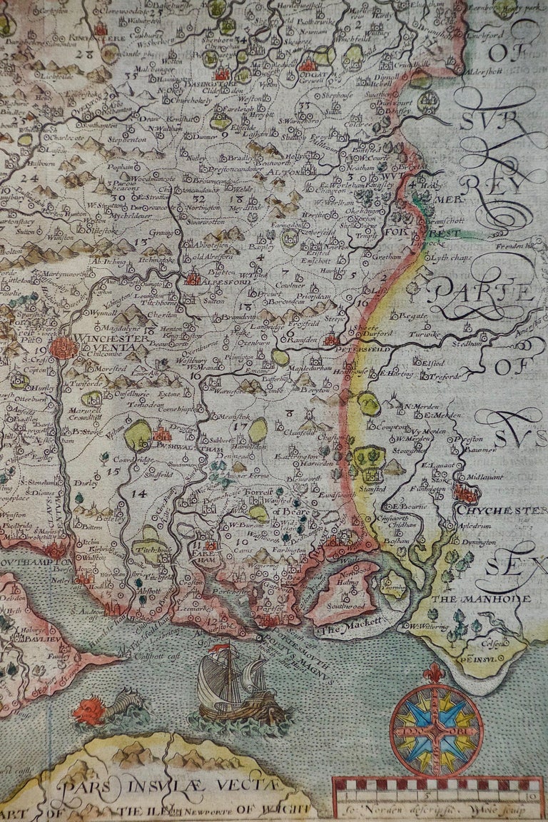 Hampshire County, Britain/England: A Map from Camden's" Britannia" in ...