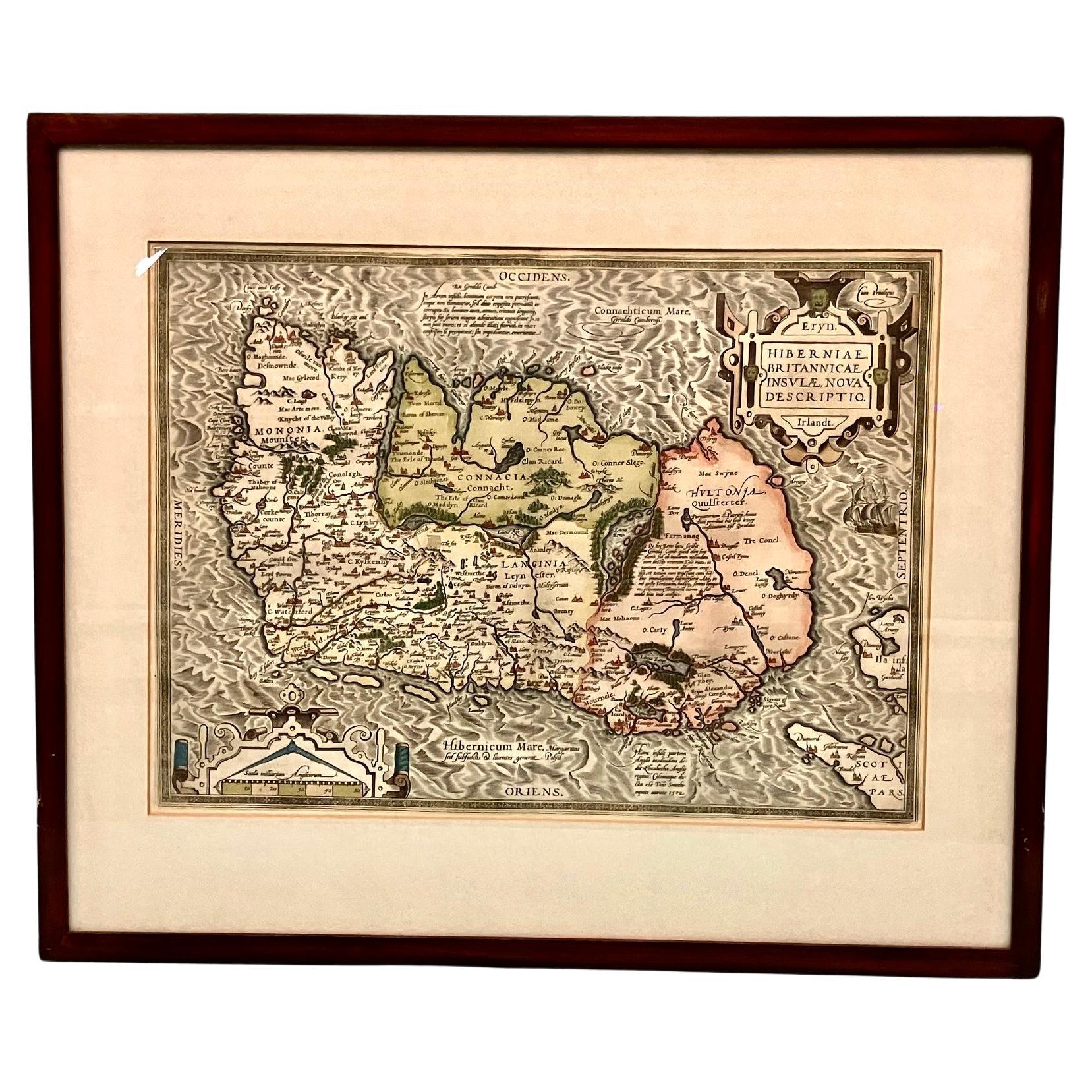 Map of Ireland Titled "Hiberniae Britannicae Insulae Nova Descriptio ...