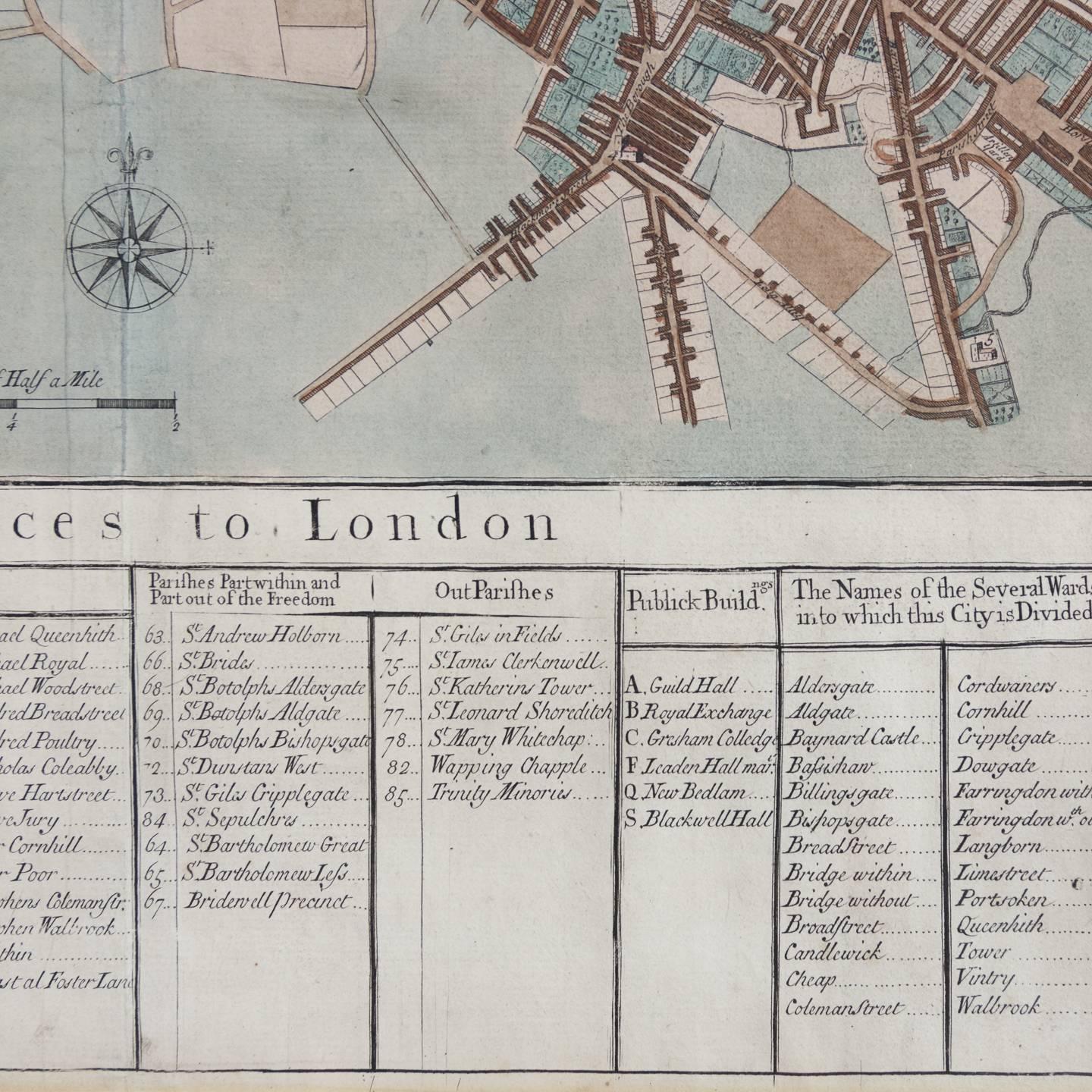 John Senex Map of London in 1720 at 1stDibs