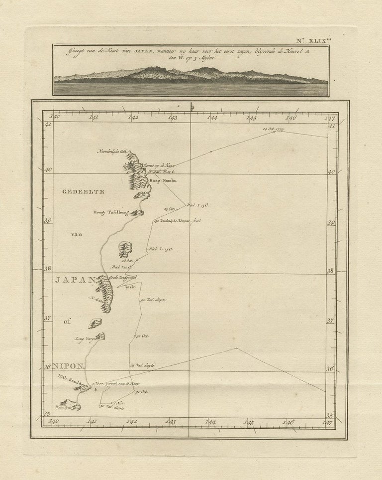 Map of the East Coast of Hanshu or Honshu and a View of the Japanese ...